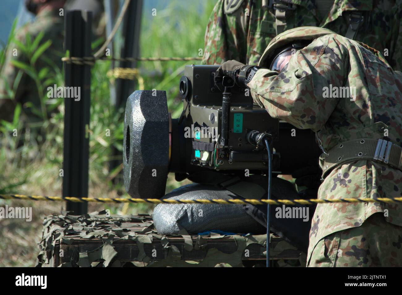 Member of Japan Ground Self Defense Force take part in the shooting ...