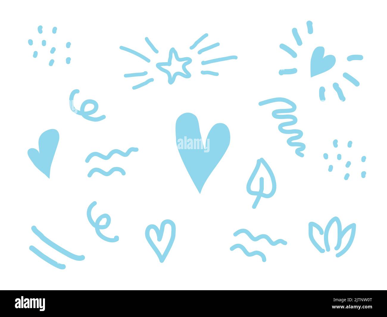 Nice doodle pattern. Elements wave, dot, star, Heart for children ...