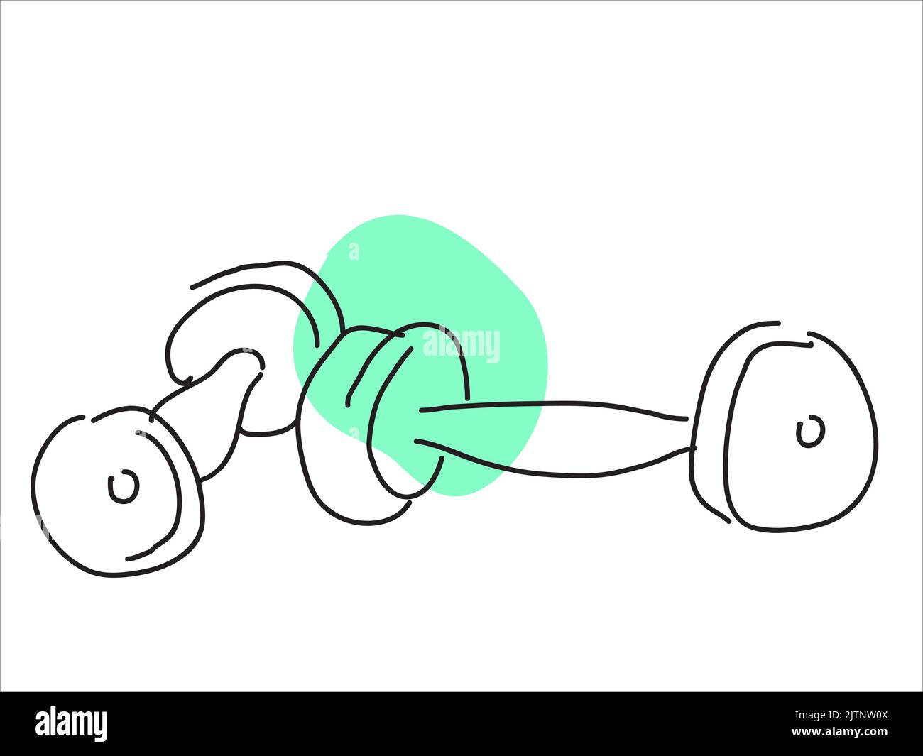 dumbbells in a hand-drawn style. Icon for sports, diet, fitness. A ...