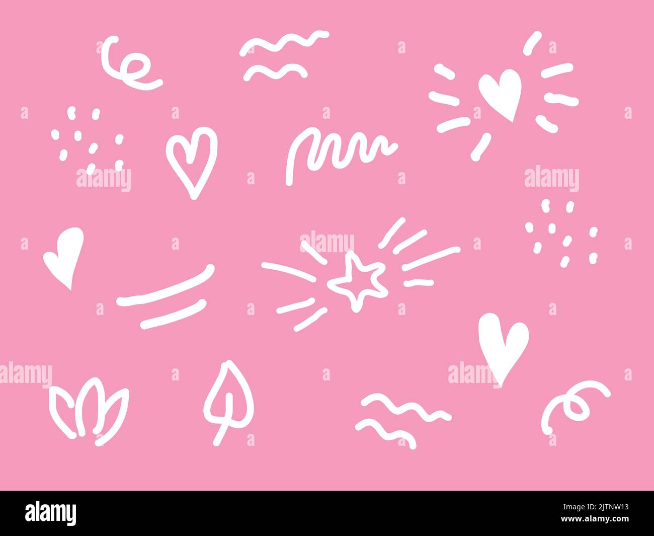 Nice doodle pattern. Elements wave, dot, star, Heart for children ...