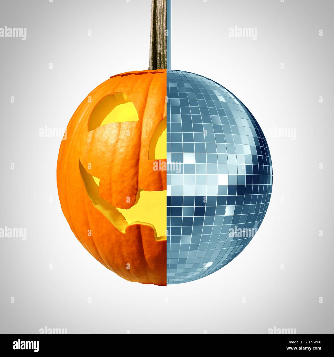 Halloween Party Symbol as a Jack-O-Lantern and disco ball merged ...