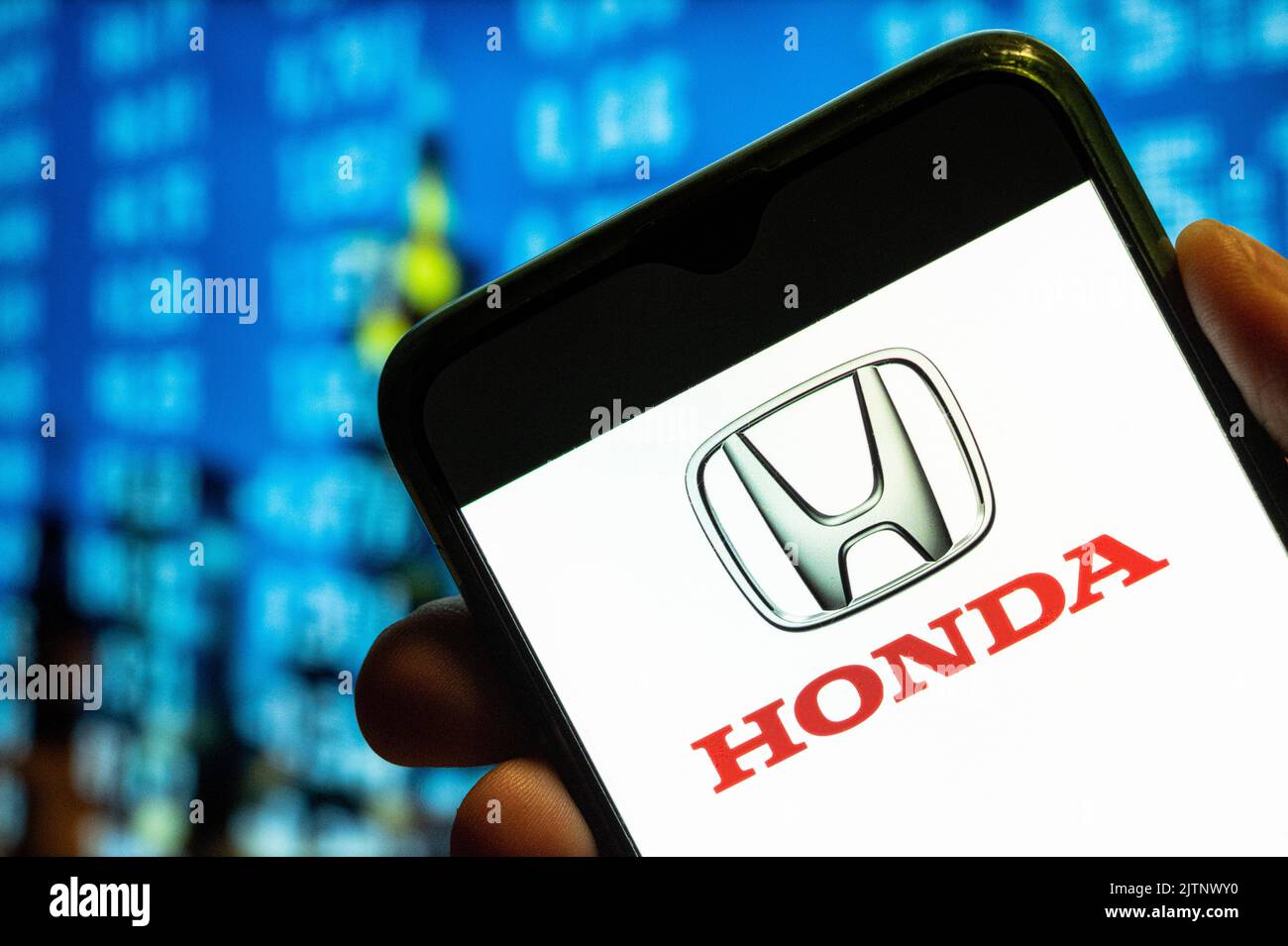 In this photo illustration, the Japanese automobile multinational ...
