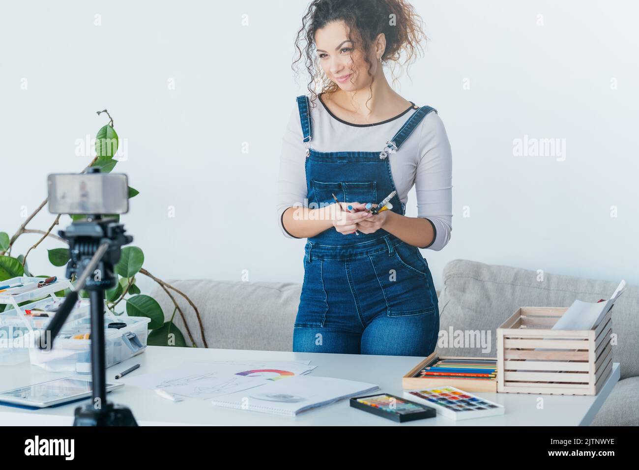 art supplies promotion influencer advertise tools Stock Photo - Alamy