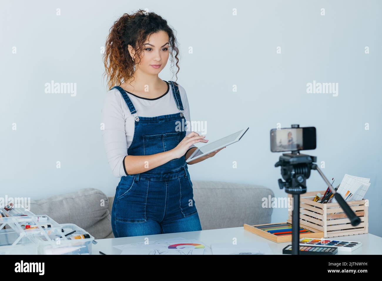graphic design course blogger drawing application Stock Photo - Alamy