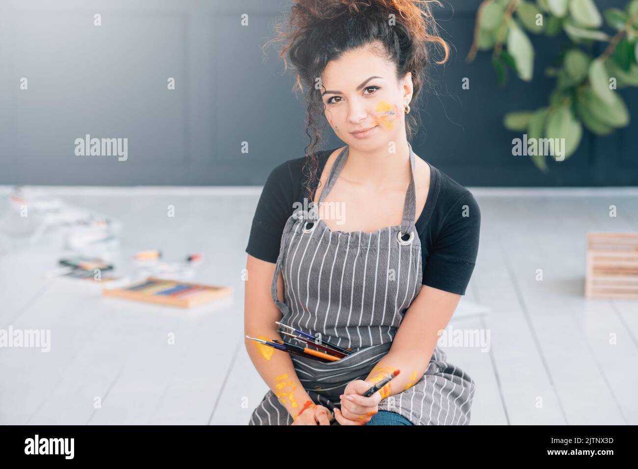 Modern hobby talented female artist hi-res stock photography and images ...