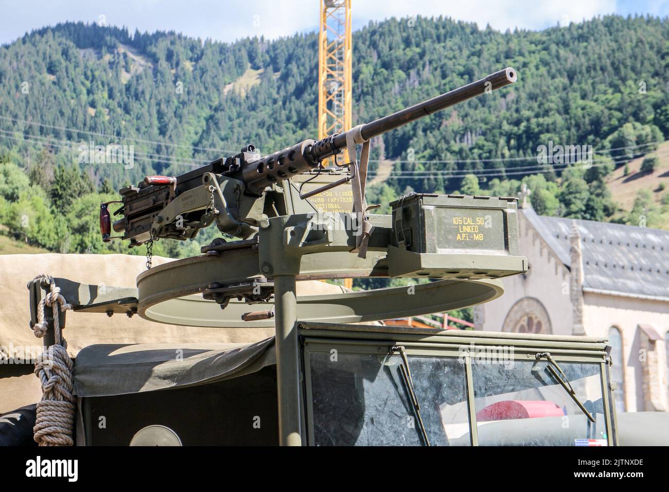 PRAZ-SUR-ARLY : Retromobile 2022 : .50 BROWNING submachine gun mounted ...