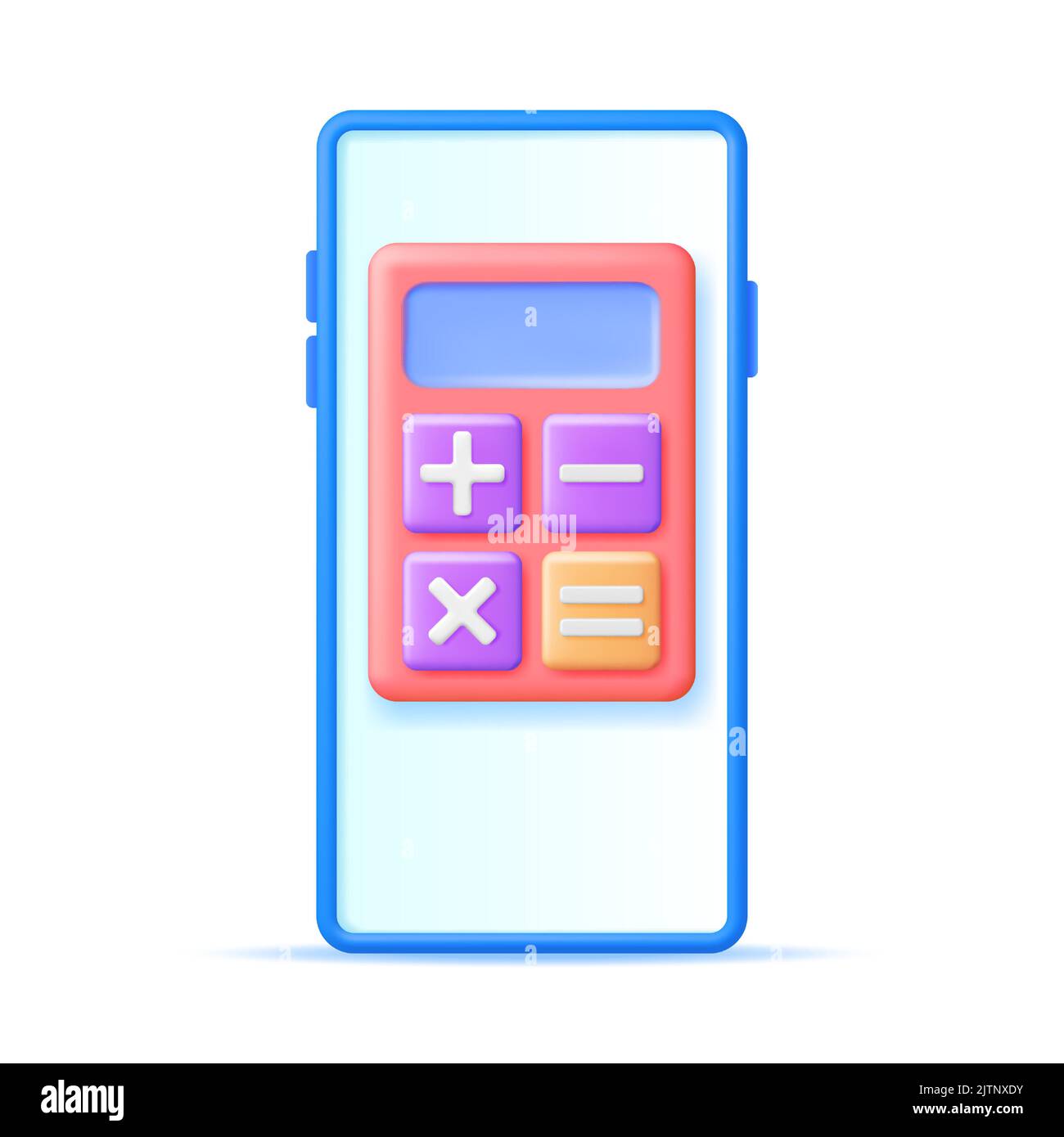 3D Calculator App on Smartphone Screen Isolated Stock Vector Image ...