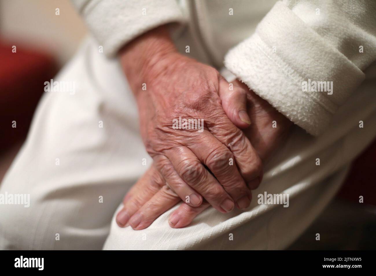File photo dated 22/12/16 of an elderly woman's hands. September is ...
