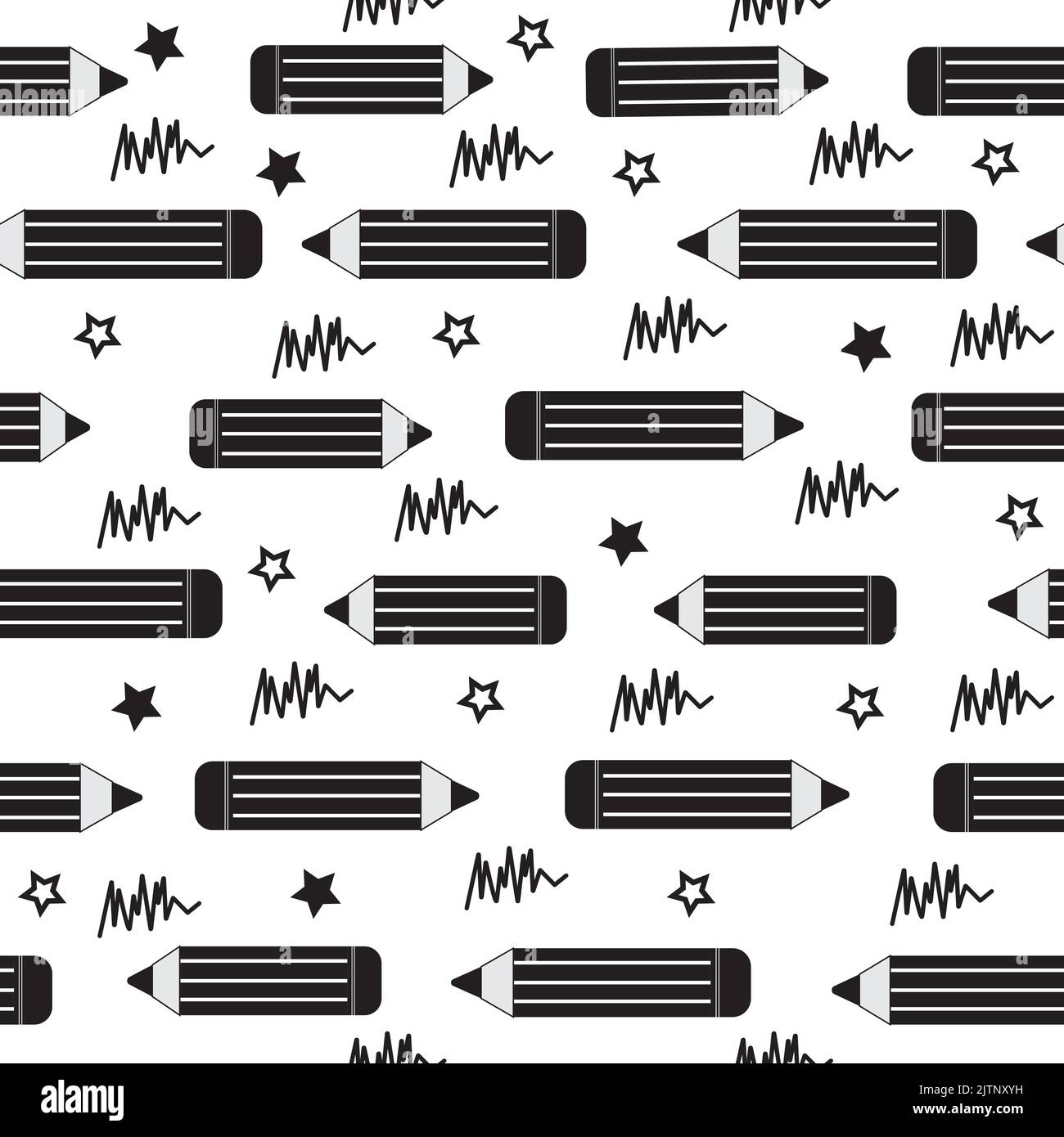 A pattern of pencils, a color vector illustration in a flat style Stock ...