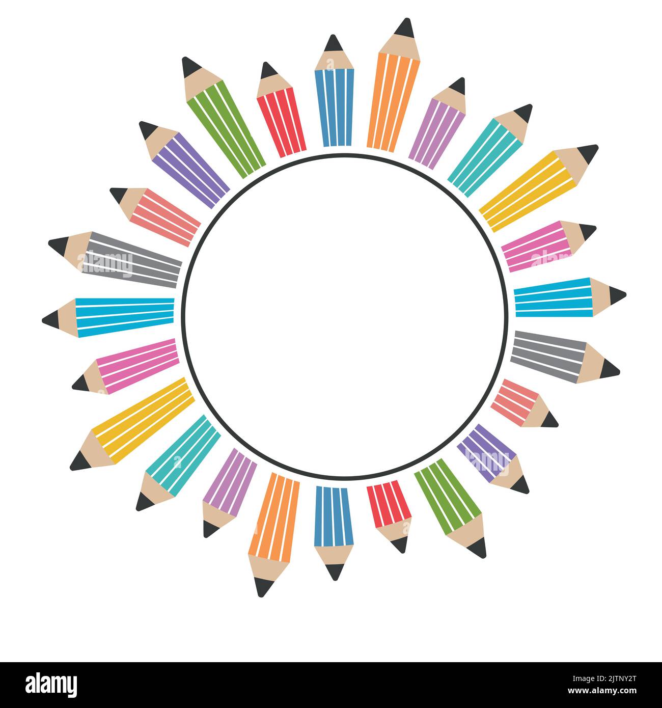 Round pencil frame, color vector isolated illustration Stock Vector ...