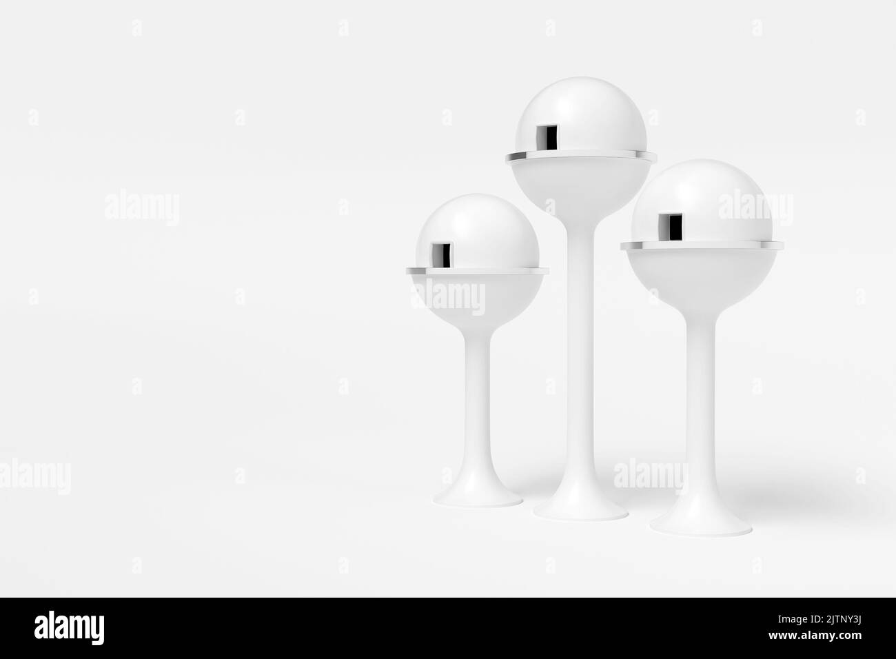 Abstract white house dome with column goblet shape on white background ...