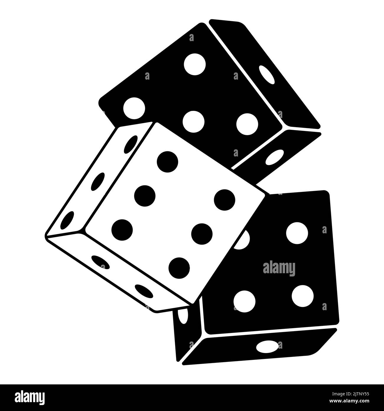 Two dice outline hi-res stock photography and images - Alamy