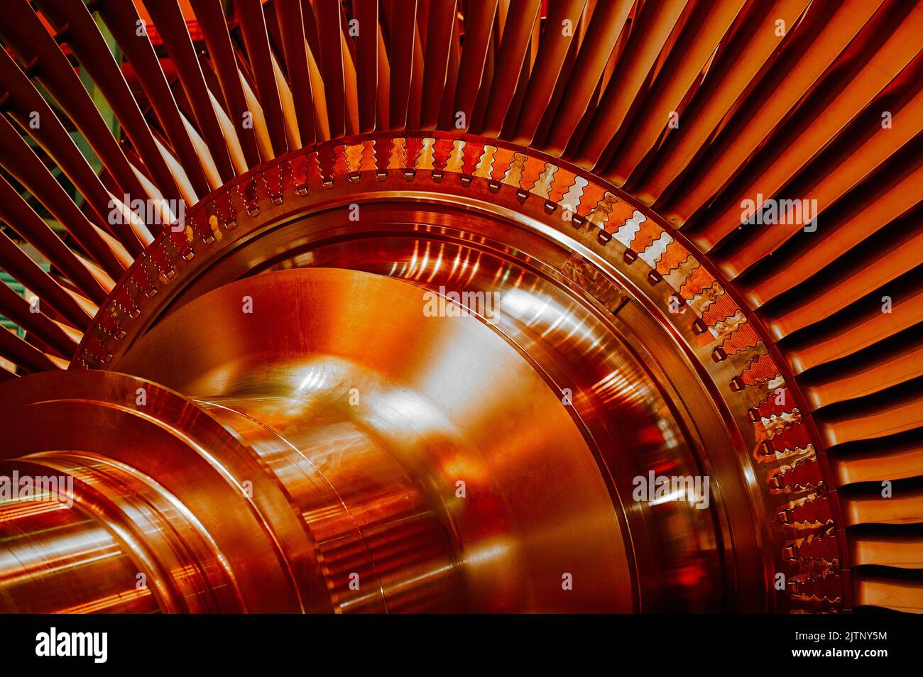 Rotor of modern steam turbine in plant workshop closeup Stock Photo - Alamy