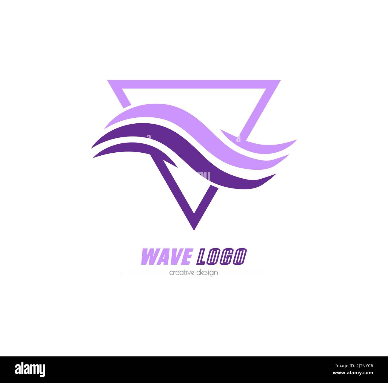 Wave. Vector template with a wave in a triangle for a logo, sticker ...