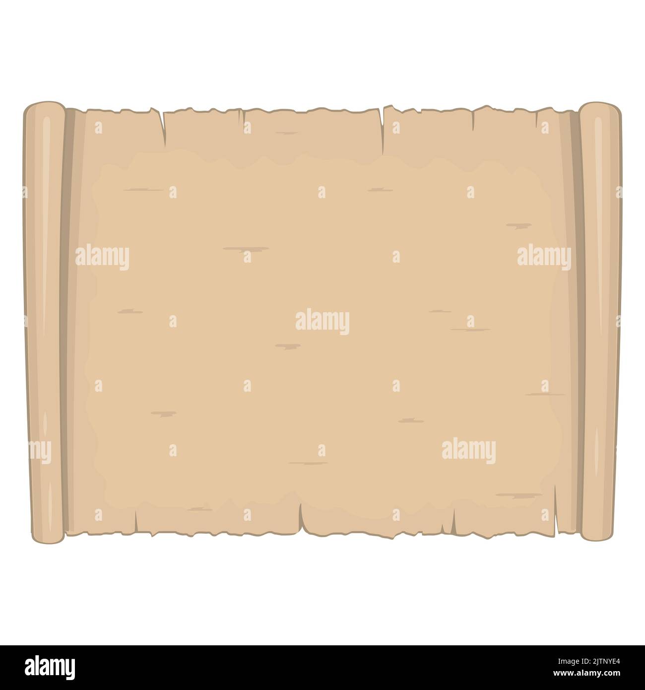 Parchment old paper sheet vector illustration isolated on white ...