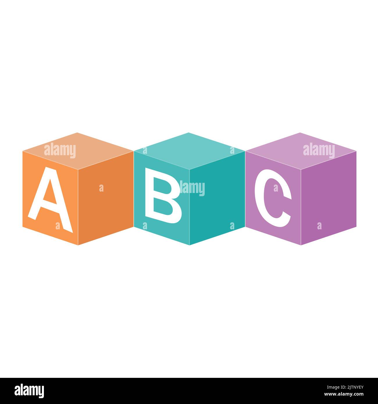 Wooden alphabet cubes with letters A, B, C, color vector isolated ...