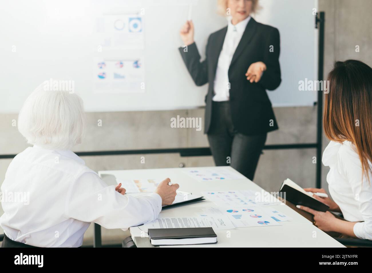 business meeting presentation project infographics Stock Photo - Alamy
