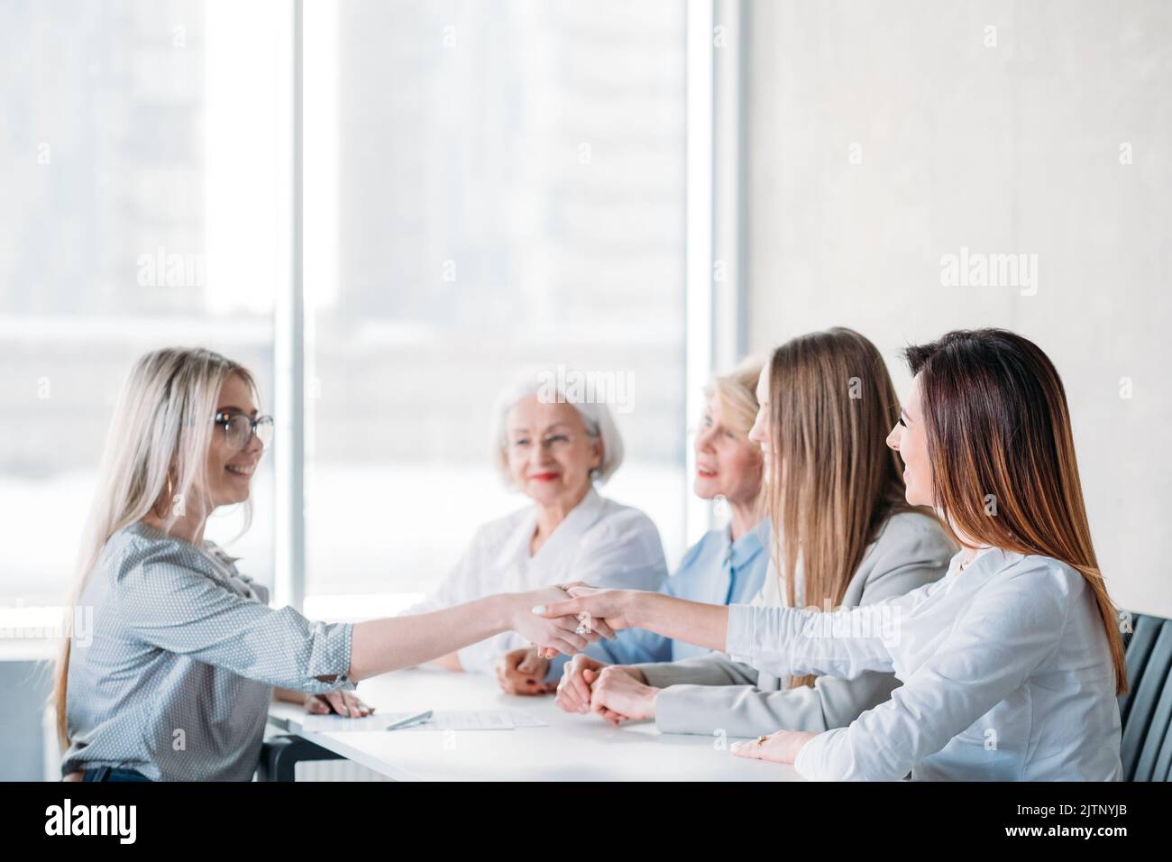 Confident senior adult job interview hi-res stock photography and images - Alamy