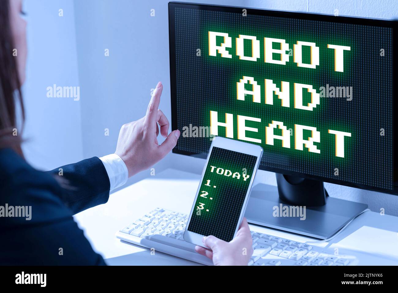 Text sign showing Robot And Heart, Business idea Sensitivity and care ... Text sign showing Robot And Heart, Business idea Sensitivity and care ...