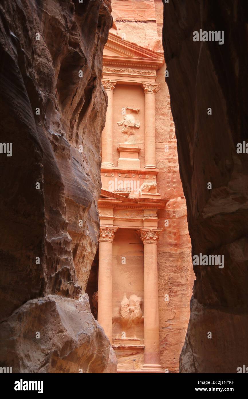 Petra at the gorge entrance, Jordan Stock Photo - Alamy Petra at the gorge entrance, Jordan Stock Photo - Alamy