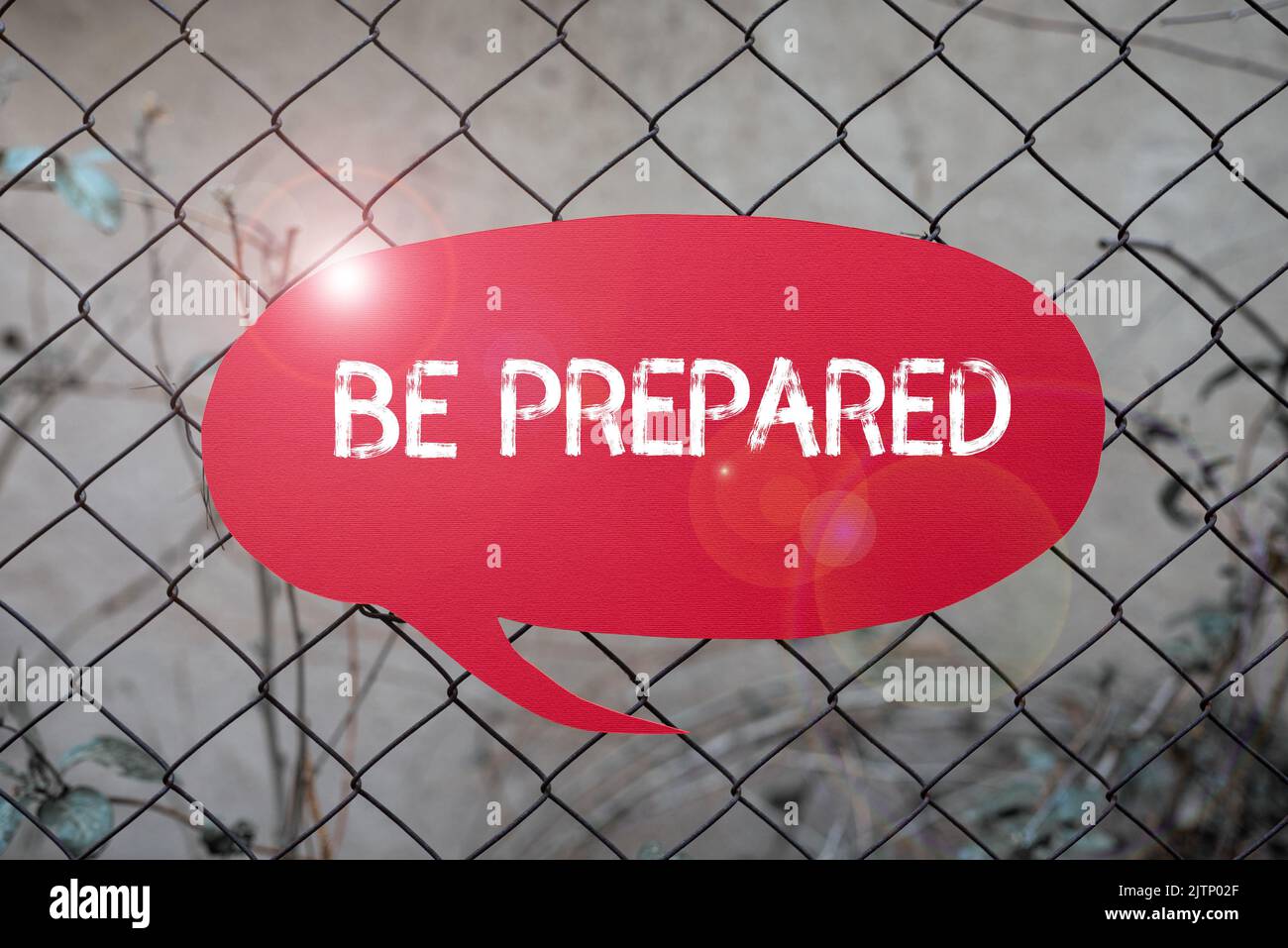 Text caption presenting Be Prepared, Word for Stay Ready Willing to ...