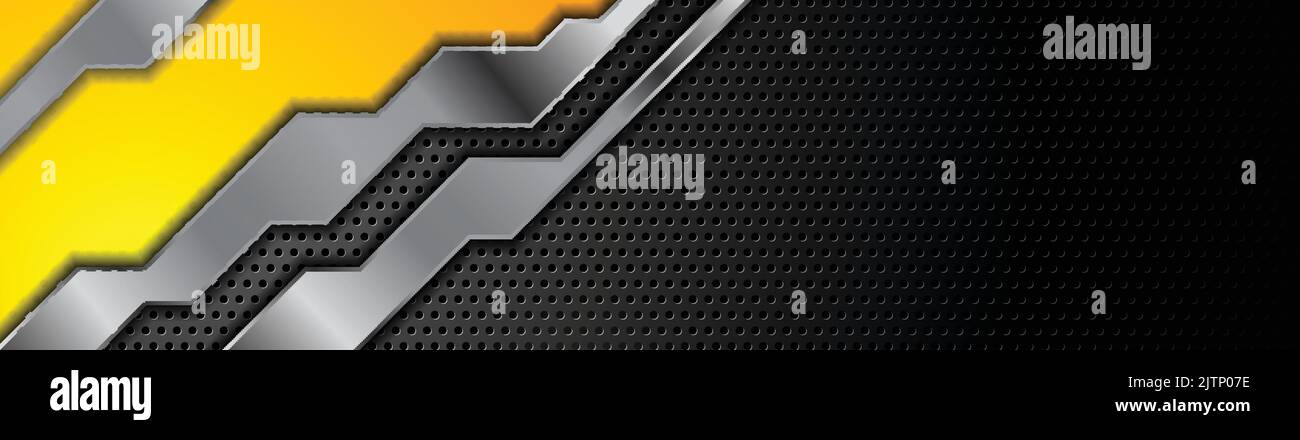 Abstract metallic technology web banner design. Vector background Stock ...
