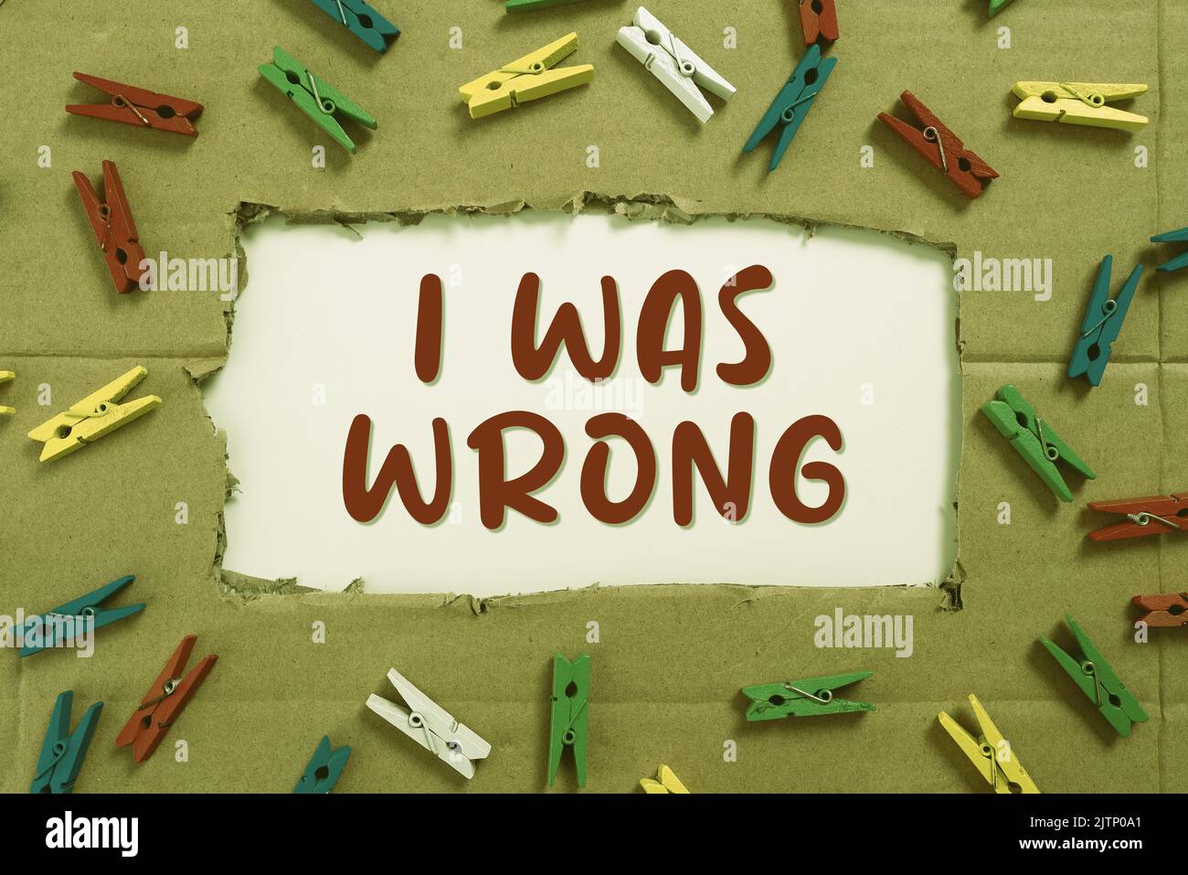 Conceptual caption I Was Wrong, Business idea Acceptance of a mistake ...