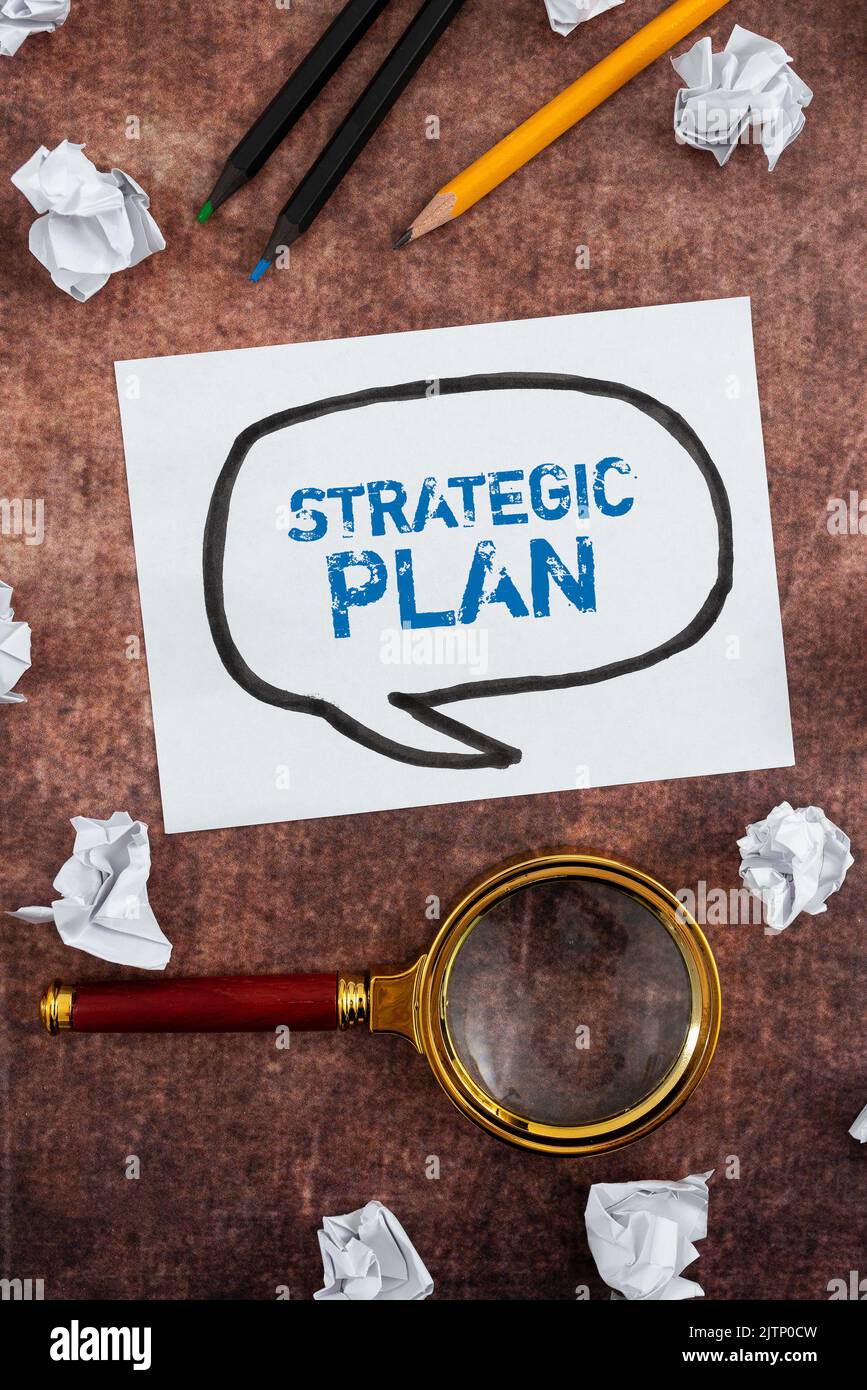 Text sign showing Strategic PlanA process of defining strategy and ... Text sign showing Strategic PlanA process of defining strategy and ...
