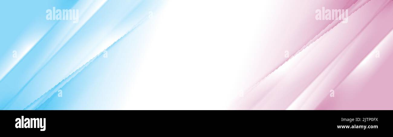 Blue and pink smooth gradient stripes abstract header banner. Vector ...