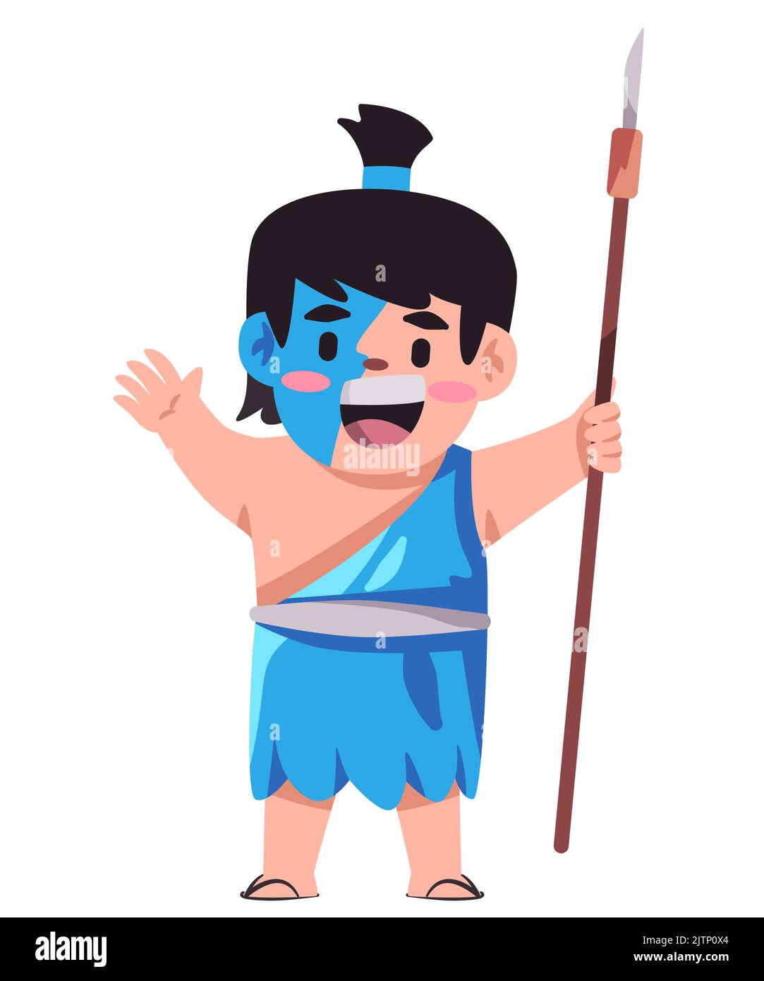 Pictish Warrior scottish child kids wearing holding spear scotland blue ...