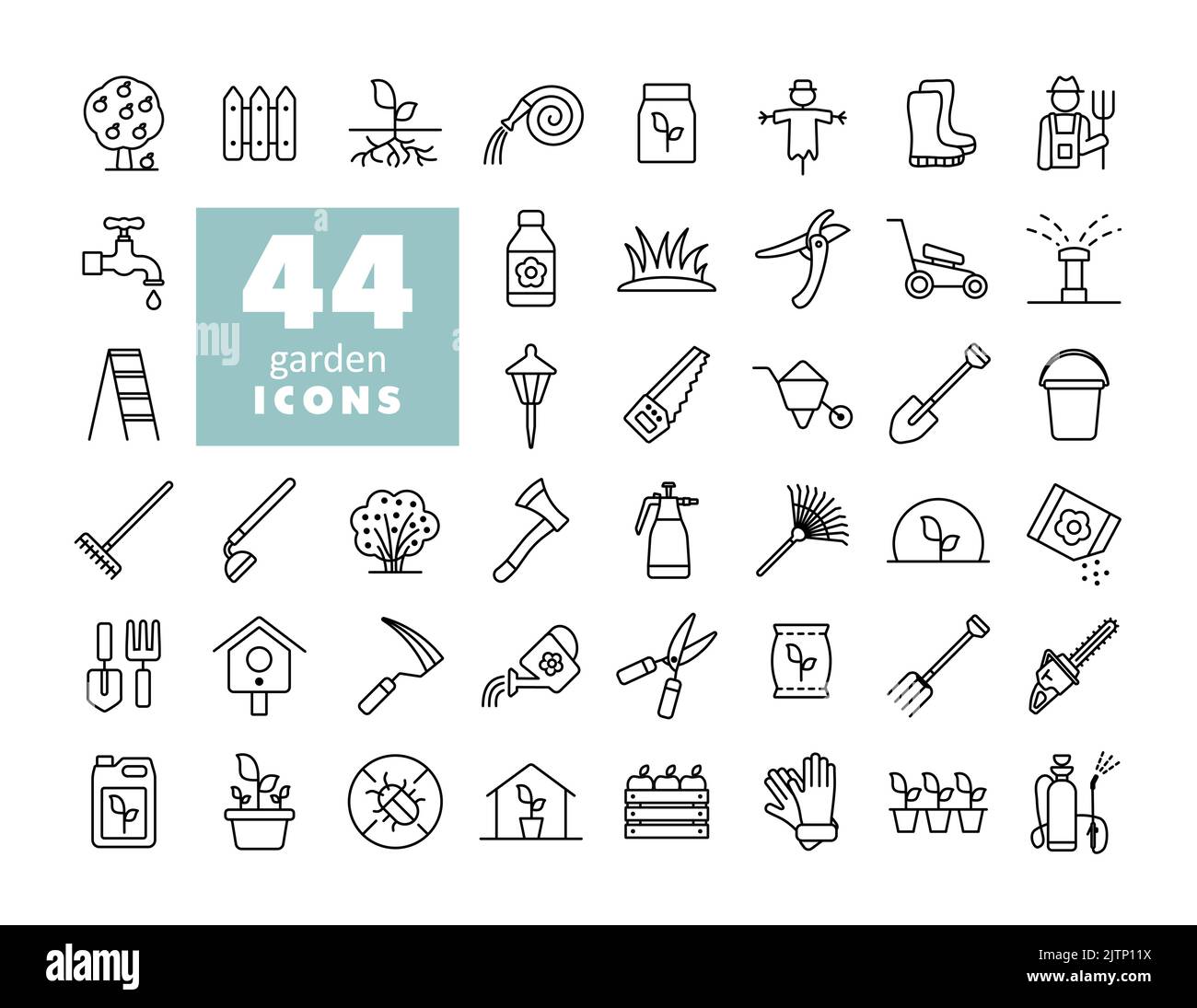 Gardening and Planting vector icons set. Graph symbol for agriculture ...
