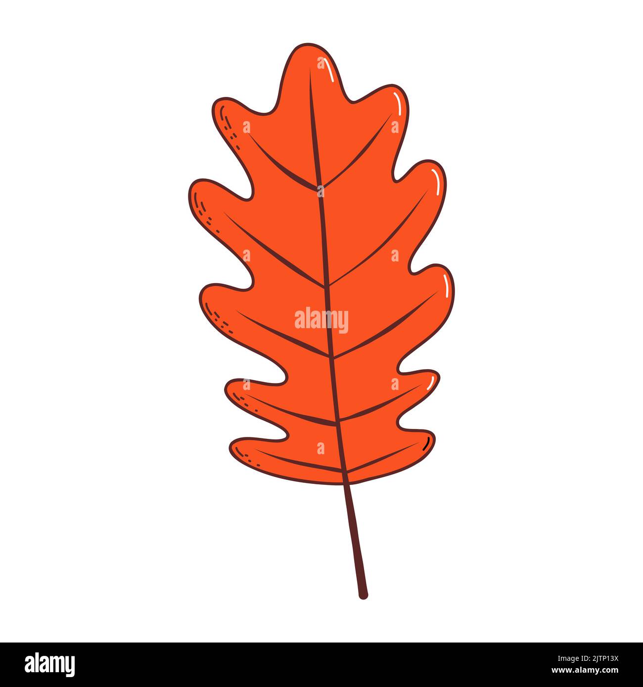 Autumn leaf. Vector illustration in hand drawn style Stock Vector Image ...