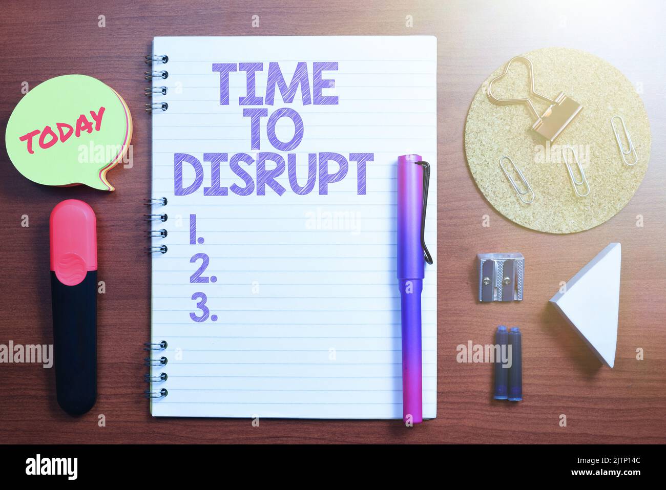 Conceptual display Time To Disrupt, Business overview Moment of ...