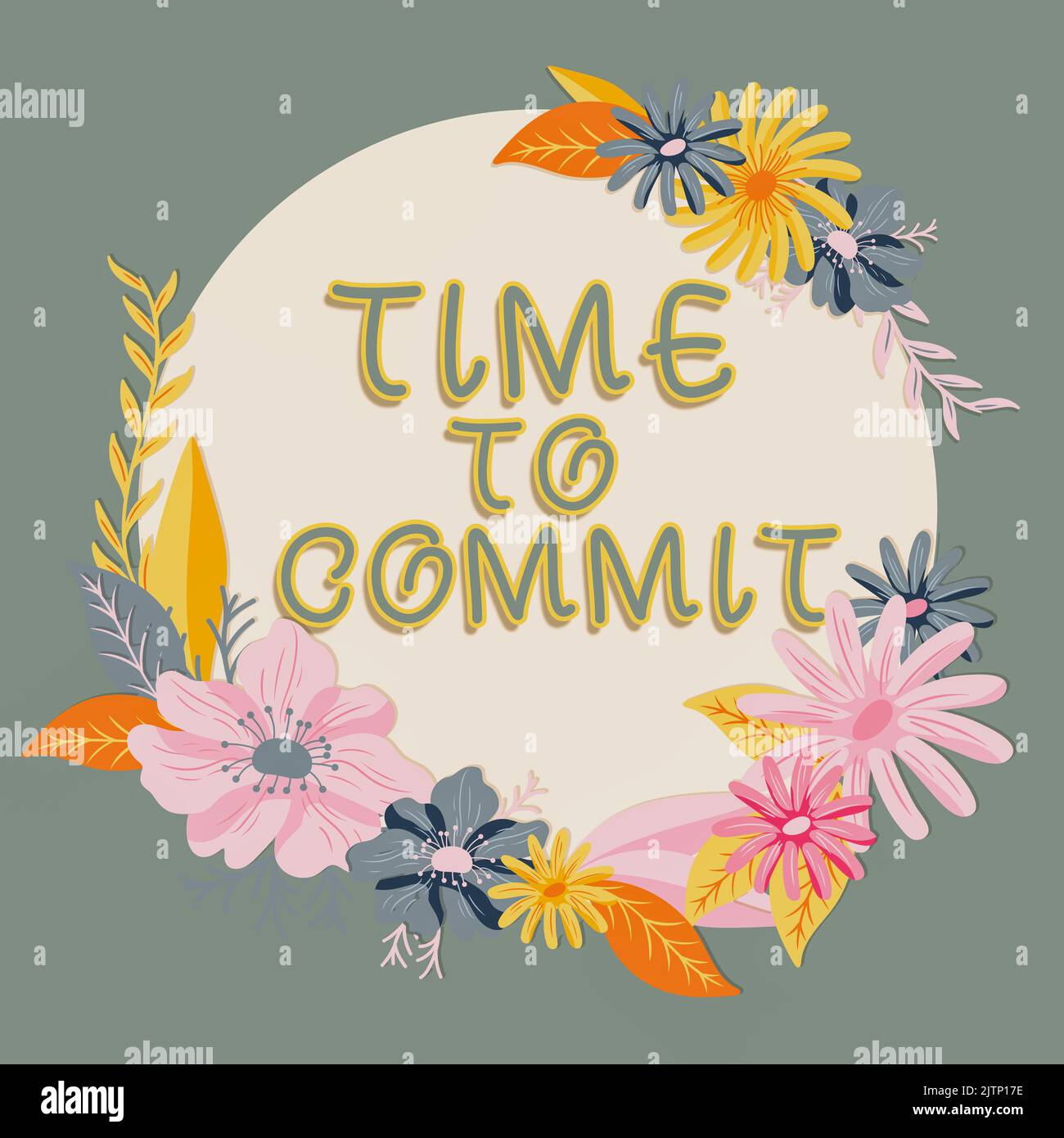 Conceptual display Time To Commit, Word Written on Engagement or ...