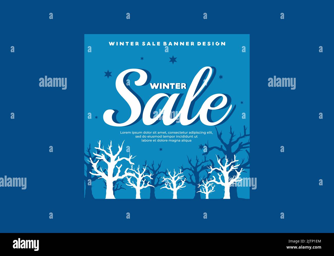 Blue color of winter season banner design for website or social media ...