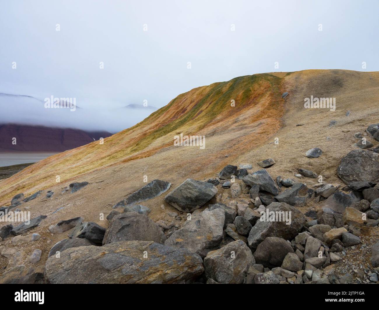 Spectacular views of the colorful limestone mountains with hot springs ...