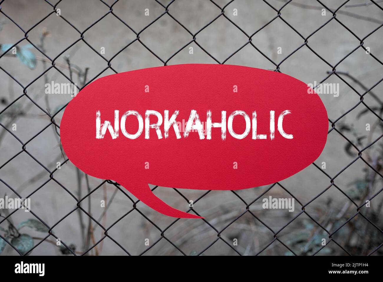 Text caption presenting Workaholic, Concept meaning Person who ...