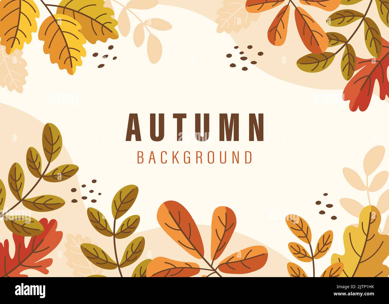Autumn background with bright leaves vector illustration Stock Vector ...