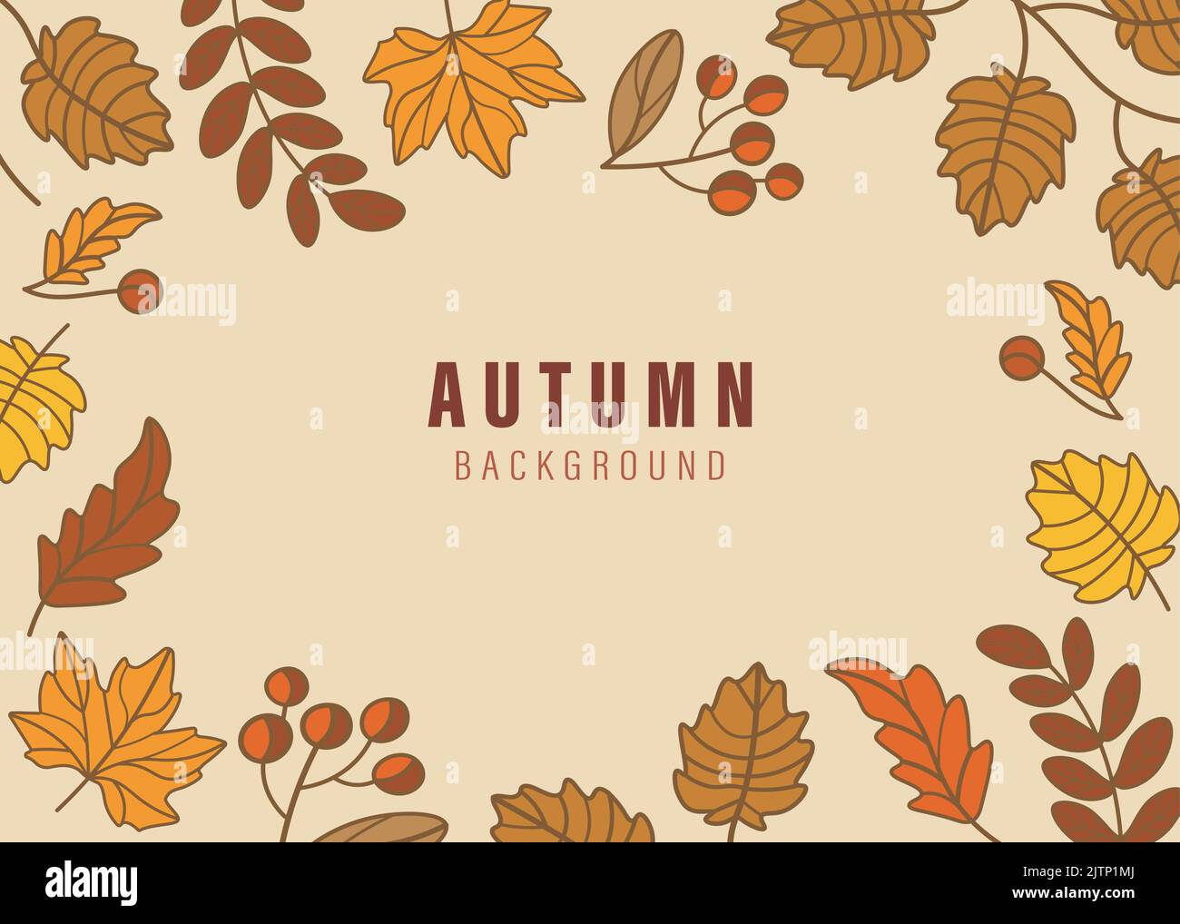 autumn vector background with leaves in a circle Stock Vector Image ...