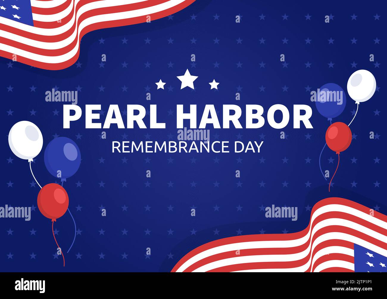 Happy Pearl Harbor Remembrance Day on December 7 Template Hand Drawn ...