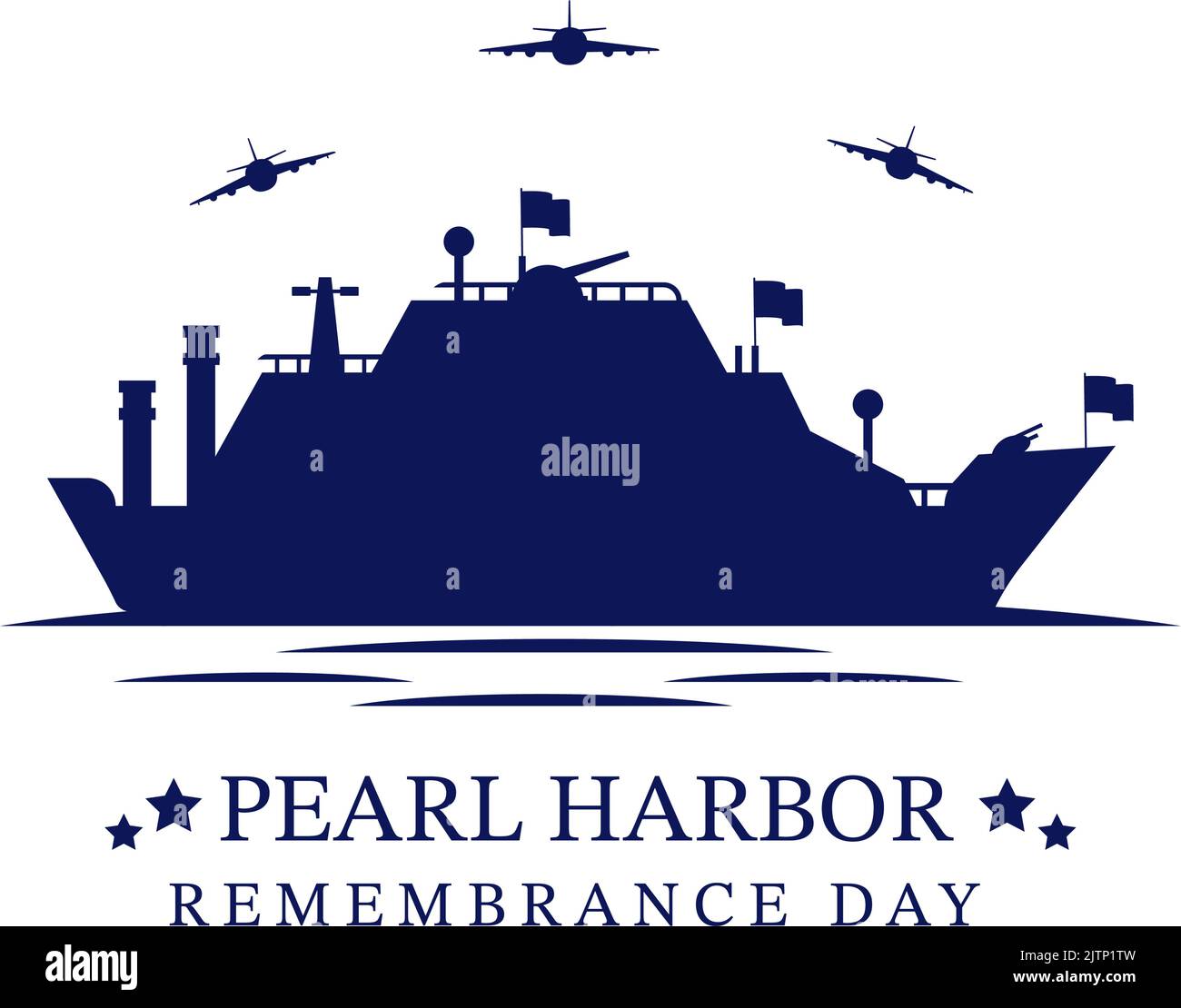 Happy Pearl Harbor Remembrance Day on December 7 Template Hand Drawn ...