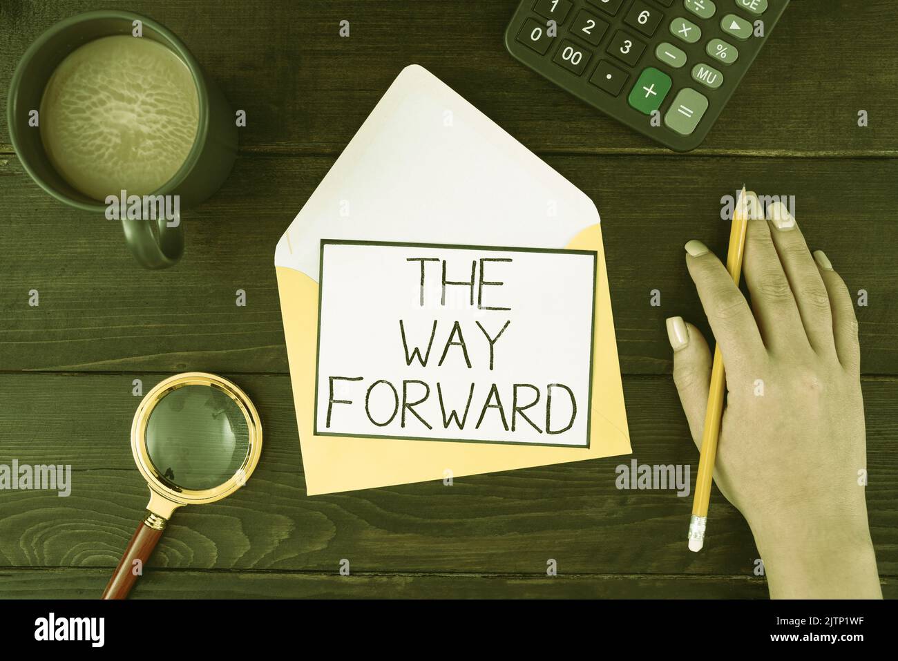 Handwriting text The Way Forward, Business overview Direction to keep ...