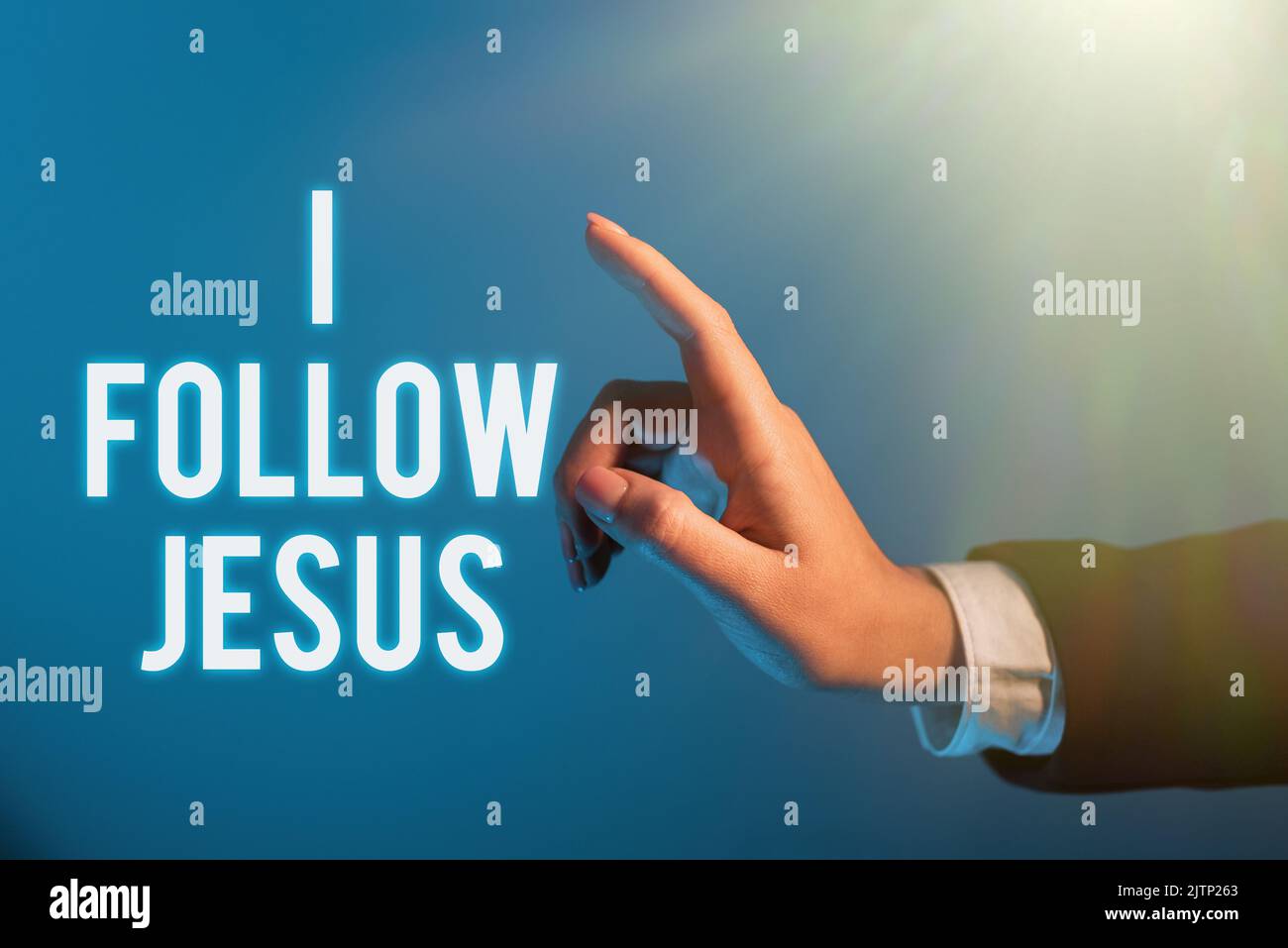 Hand writing sign I Follow Jesus, Business showcase Religious person ...
