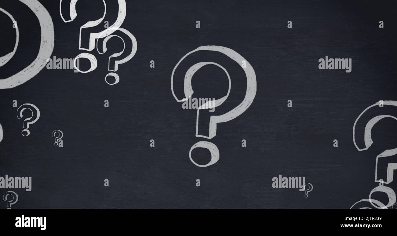 Image of question marks on black background Stock Photo - Alamy