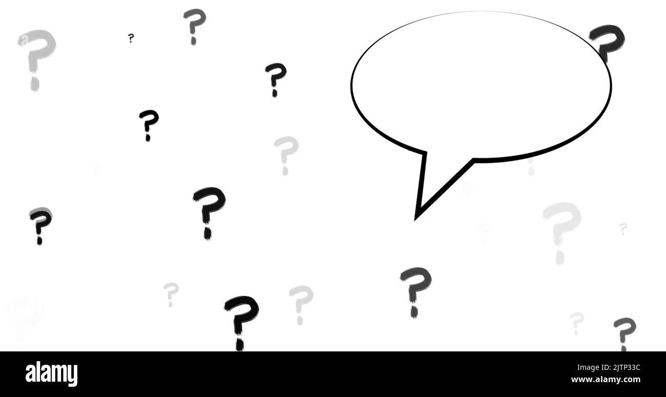Question mark on speech Black and White Stock Photos & Images - Alamy
