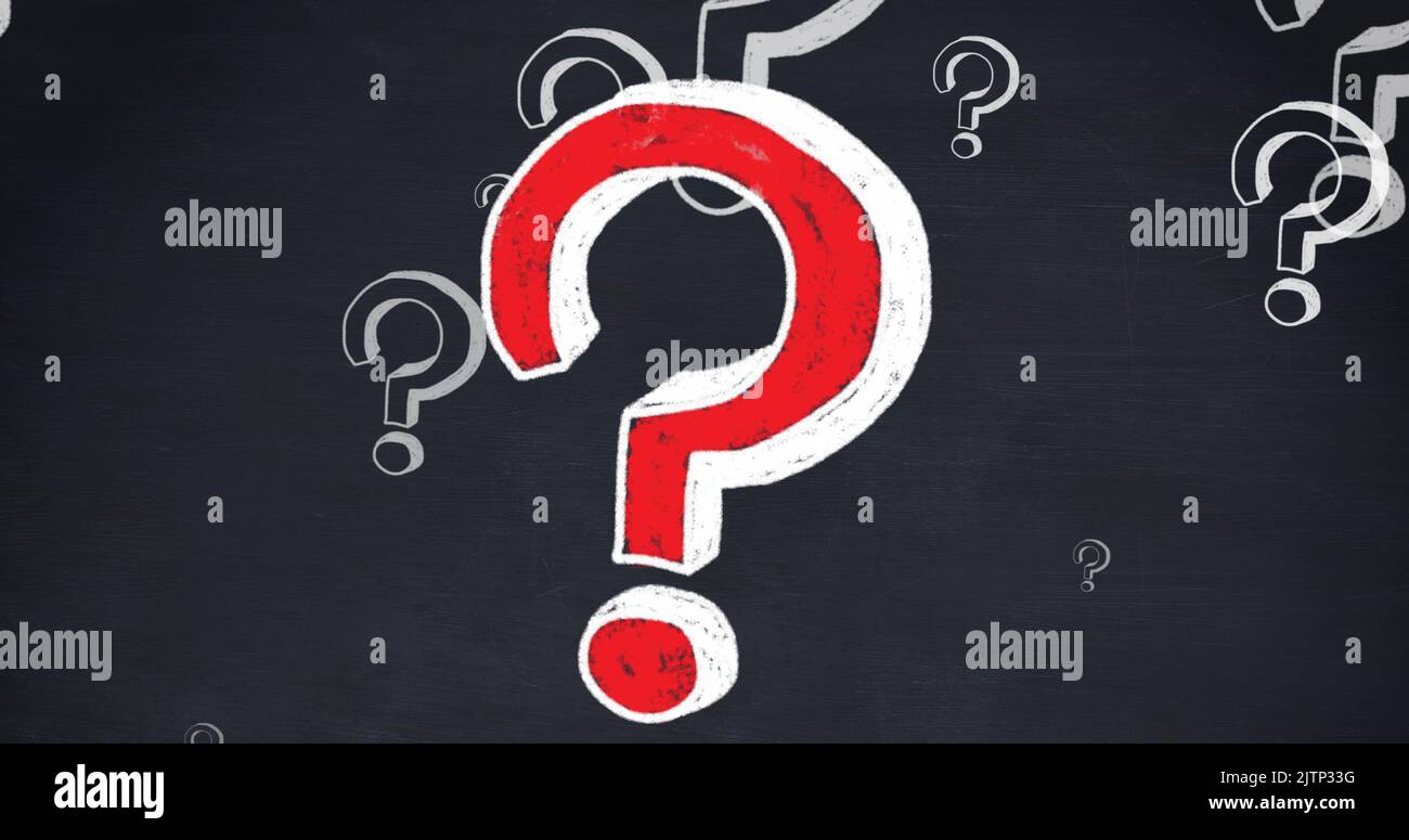 Image of question marks on black background Stock Photo - Alamy