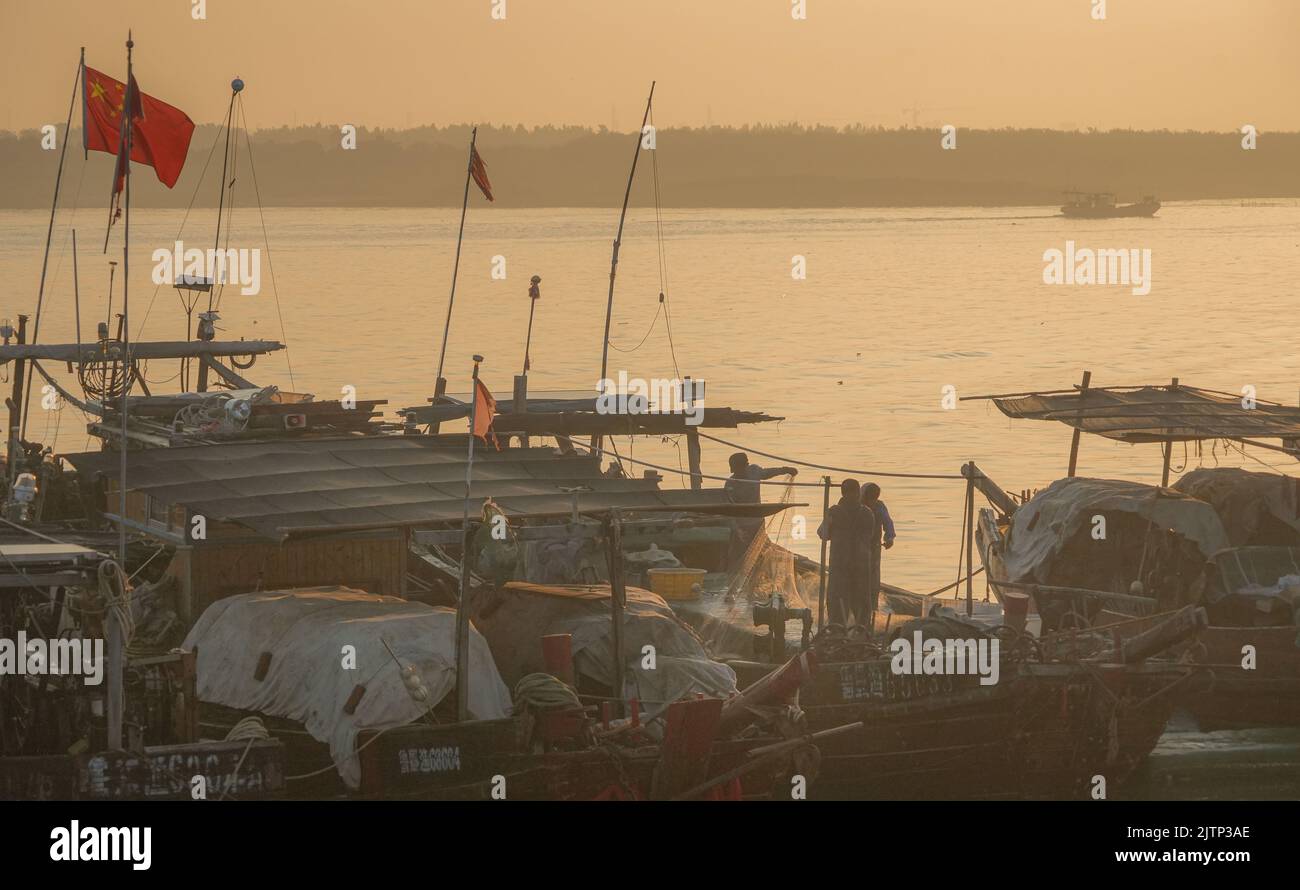 DONGYING, CHINA - SEPTEMBER 1, 2022 - Fishermen prepare for sailing in ...