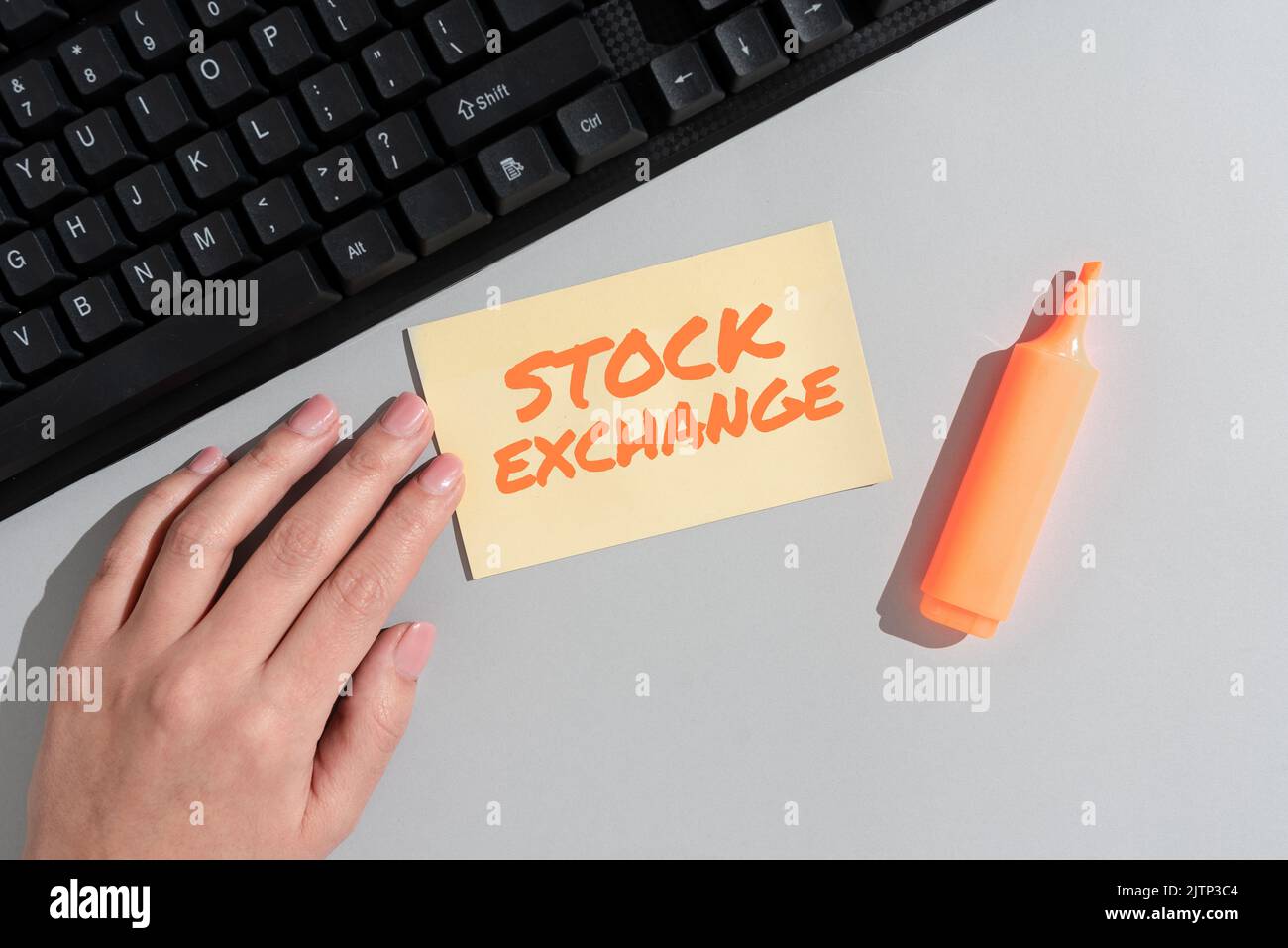 Conceptual caption Stock ExchangeAn electronic market where owners of ... Conceptual caption Stock ExchangeAn electronic market where owners of ...