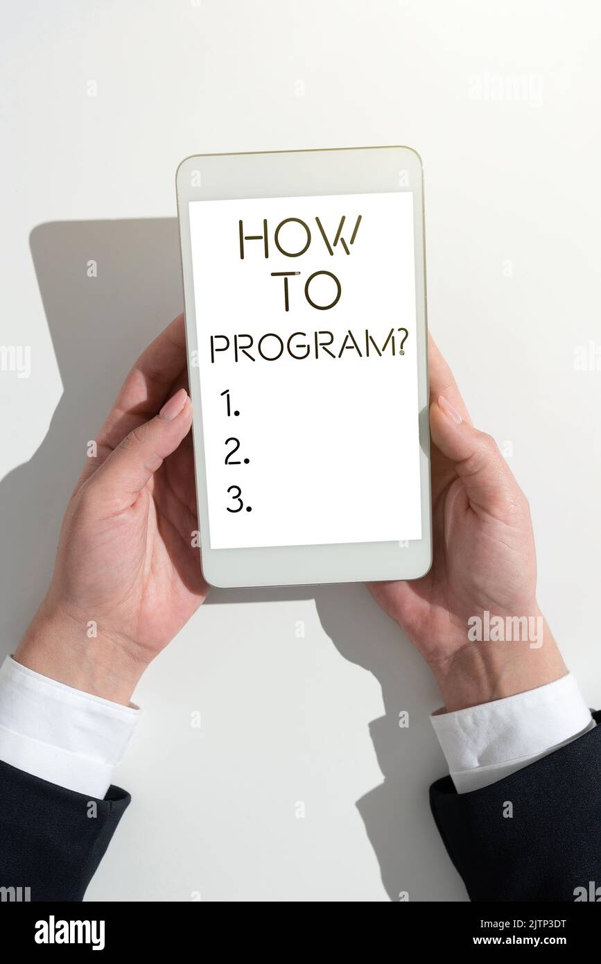 Text showing inspiration How To Program, Word for Instruction for ...