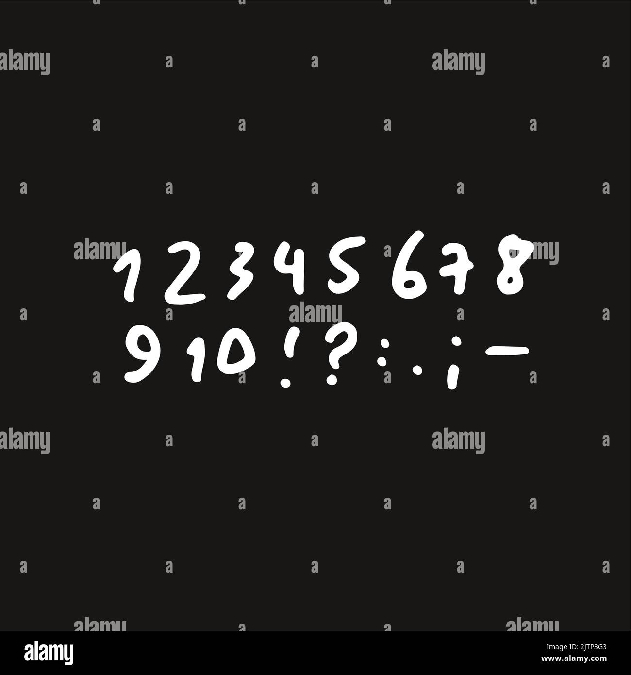 Handwritten numbers, vector lettering, abstract text illustration ...